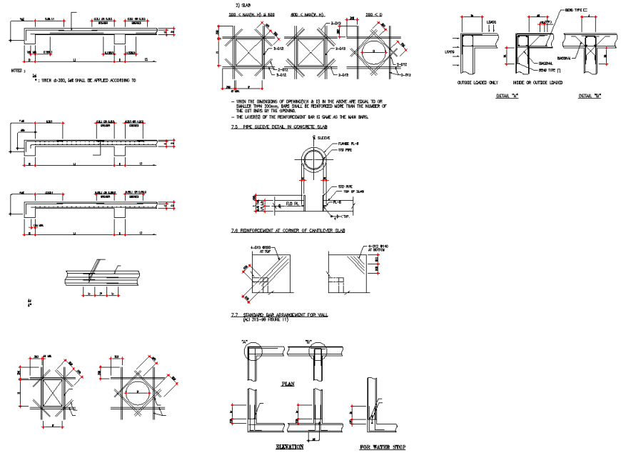 Reinforcement at corner of cantilever slab detail layout file - Cadbull Reinforcement at corner of cantilever slab detail layout file - Cadbull