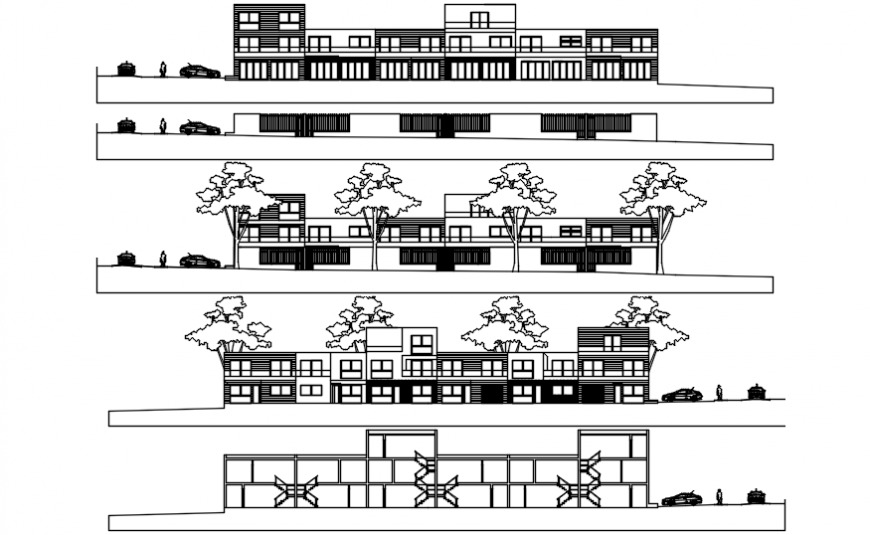 Residence building all sided elevation cad drawing details dwg file ... Residence building all sided elevation cad drawing details dwg file ...