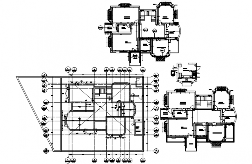 Residential bungalow layout plan, cover plan and structure details dwg file Residential bungalow layout plan, cover plan and structure details dwg file