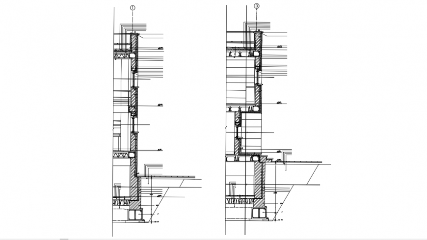 Residential villa both sided cut constructive section details dwg file ... Residential villa both sided cut constructive section details dwg file ...
