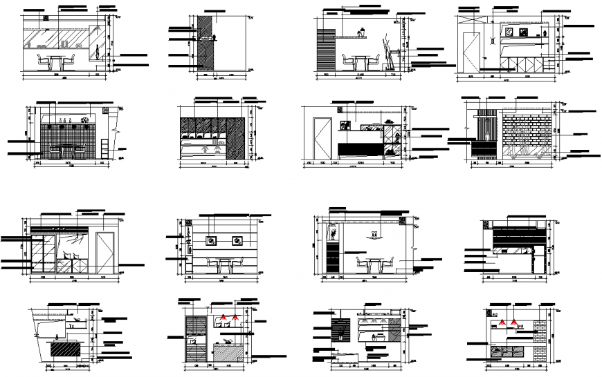 Restaurant bar elevation and section autocad file - Cadbull Restaurant bar elevation and section autocad file - Cadbull