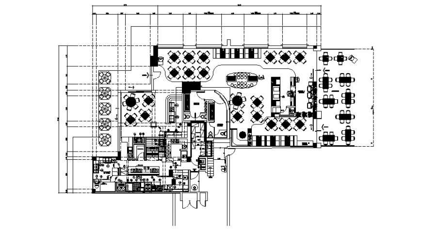 Restaurant building working plan detail drawing in autocad format - Cadbull Restaurant building working plan detail drawing in autocad format - Cadbull