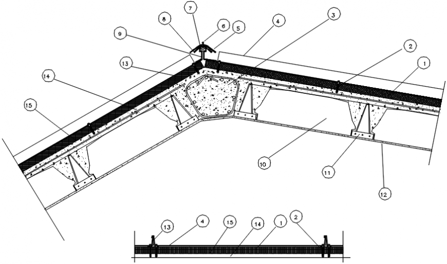 Roof constructive section and structure drawing details dwg file - Cadbull Roof constructive section and structure drawing details dwg file - Cadbull