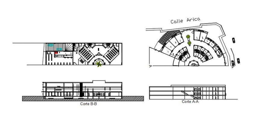 Sections and two floors plan drawing details of multi-story shopping ... Sections and two floors plan drawing details of multi-story shopping ...