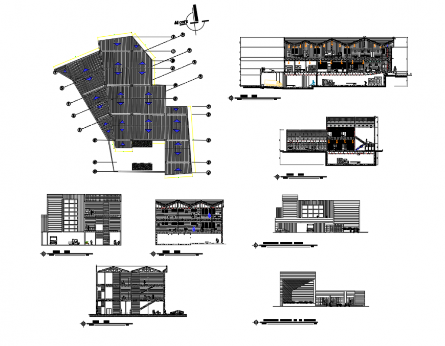 Showroom all sided elevation, section and auto-cad details dwg file ... Showroom all sided elevation, section and auto-cad details dwg file ...