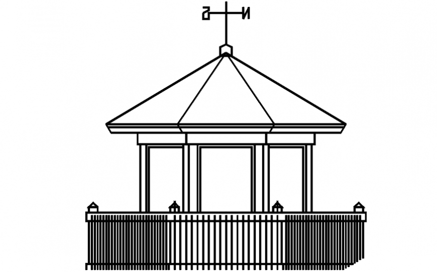 Simple bird kiosk for garden front elevation cad drawing details dwg ... Simple bird kiosk for garden front elevation cad drawing details dwg ...