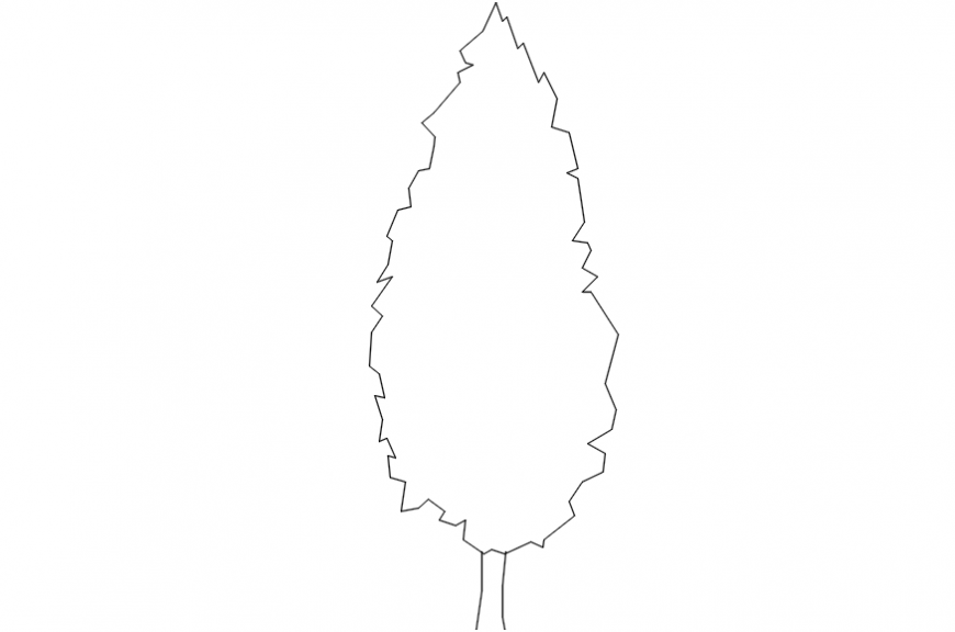 Simple tree front elevation block drawing details dwg file - Cadbull