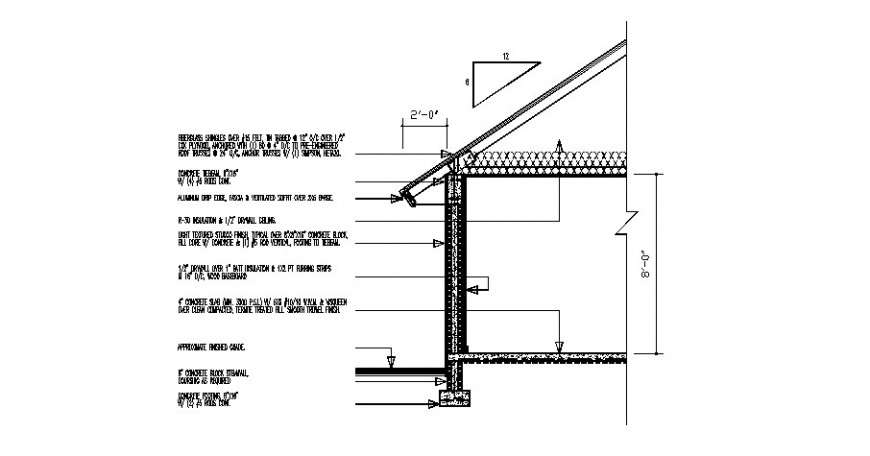 Single level house cut constructive section drawing details dwg file ... Single level house cut constructive section drawing details dwg file ...