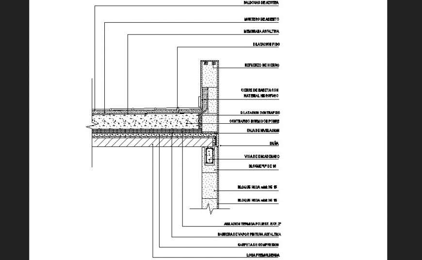 Slab in wall section plan layout file - Cadbull