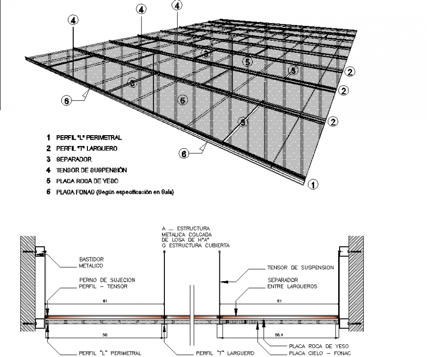Slab isometric and section plan layout file - Cadbull