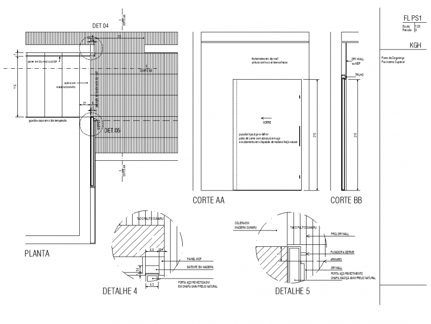 Sliding Door With Steel Structure Detail Elevation And Section 2d View