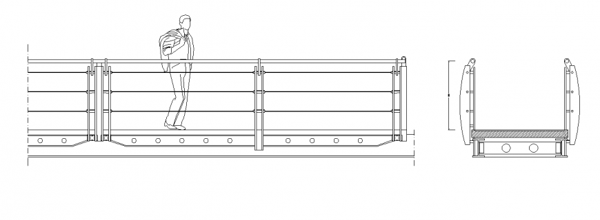 Steel bridge detail elevation CAd structure 2d view layout file - Cadbull Steel bridge detail elevation CAd structure 2d view layout file - Cadbull