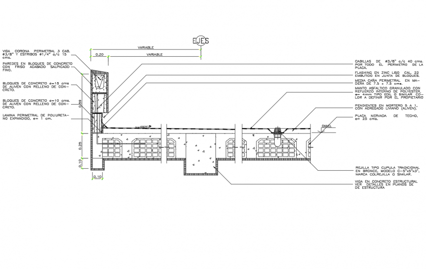 Structural Unit Section 2d View Cad Construction Unit Autocad File Cadbull