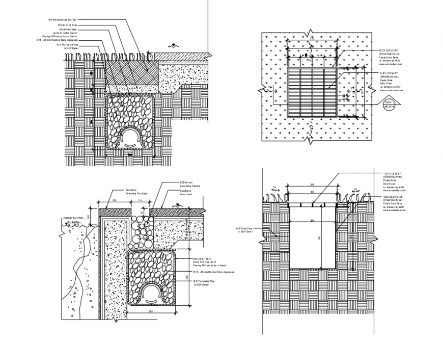 Swimming pool drainage constructive plumbing details dwg file - Cadbull Swimming pool drainage constructive plumbing details dwg file - Cadbull