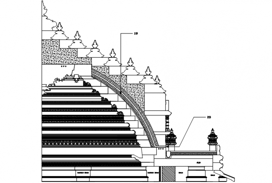 Temple right side cut elevation cad drawing details dwg file - Cadbull Temple right side cut elevation cad drawing details dwg file - Cadbull