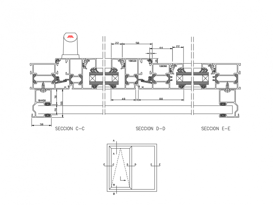 Tilt Window Sliding Parallel Sections Cad Drawing Details Dwg File Cadbull