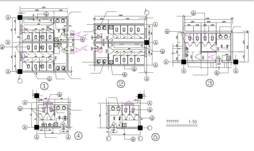 Toilet auditorium plan detail autocad file - Cadbull