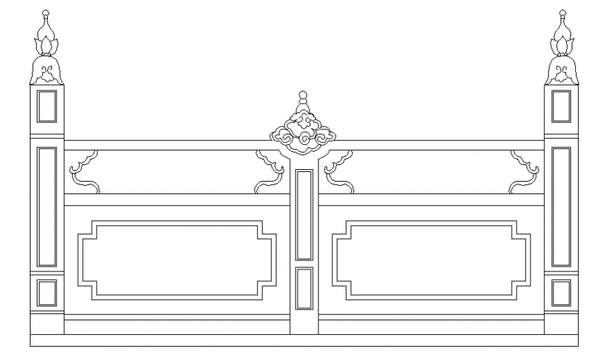 Traditional type railing front elevation cad block details dwg file ... Traditional type railing front elevation cad block details dwg file ...