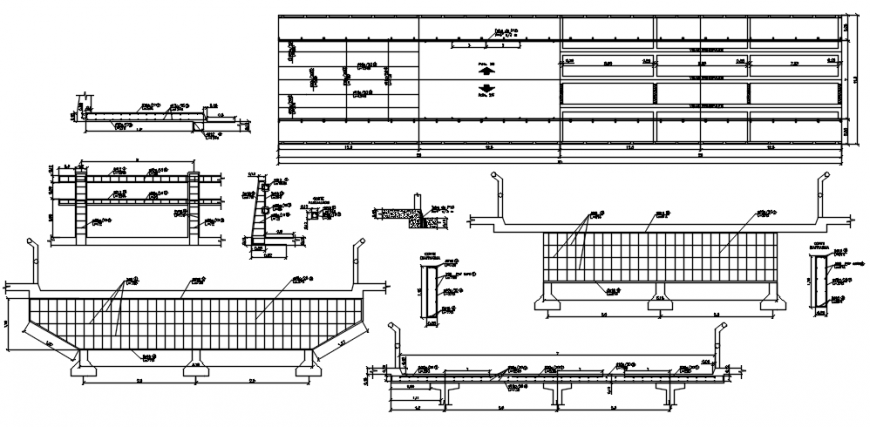 Vehicle bridge sections, footing and constructive structure details dwg ...