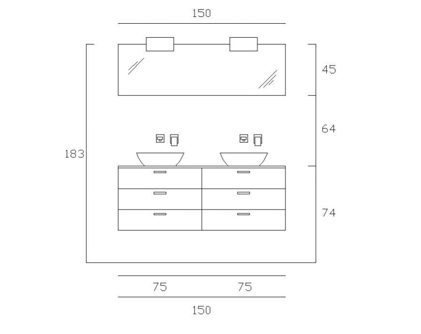 Wash Basin Bathroom Furniture Block Detail Cad Layout File In Autocad