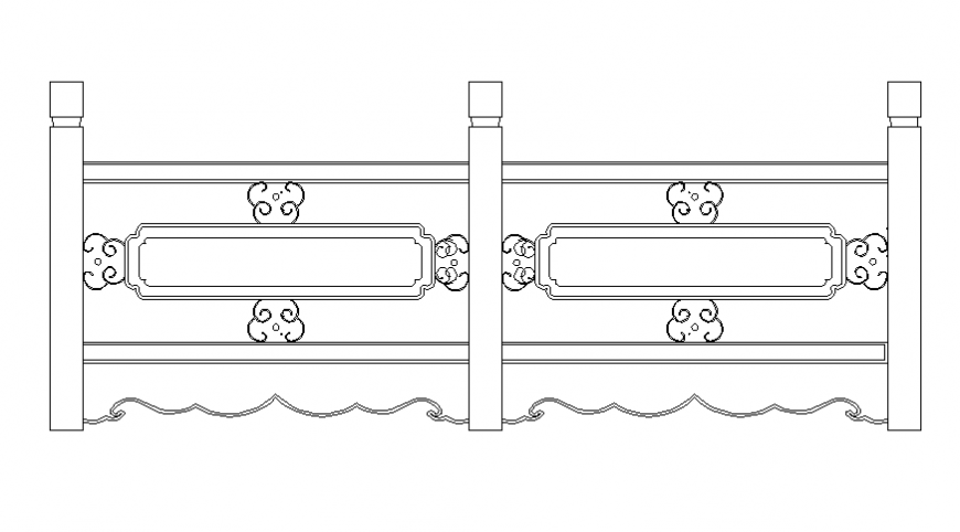 Wooden railing block cad drawing details dwg file - Cadbull Wooden railing block cad drawing details dwg file - Cadbull